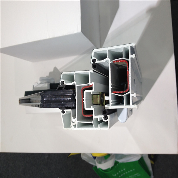 Fireproof UPVC Window Profile Grey Black Color Laminated For Building